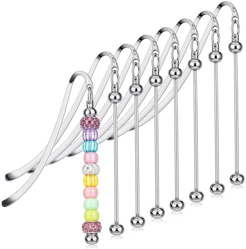 Amazon.com: Dunzoom 8 Pcs Beadable Bookmarks DIY Metal Blank Bar ...