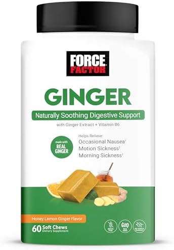 Amazon.com: FORCE FACTOR Ginger Chews for Nausea Relief, Motion ...