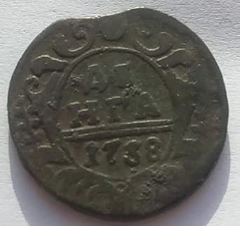 1738 RU 1 Denga Russian Imperial Empire Original Coin Eagle Very Good ...