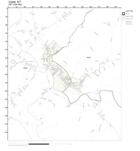 Amazon.com : ZIP Code Wall Map of Irvine, KY ZIP Code Map Not Laminated ...
