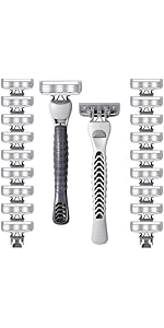 Amazon.com: Lanties 24 Pcs Disposable Razors for Men Bulk 5-blade ...