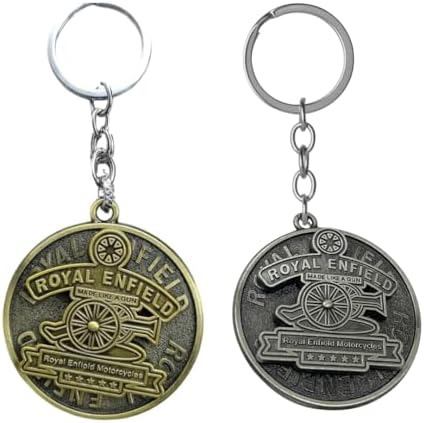 AutokraftZ Metallic Black Rotating Keychain for Ro-yal Bu-llet Classic ...