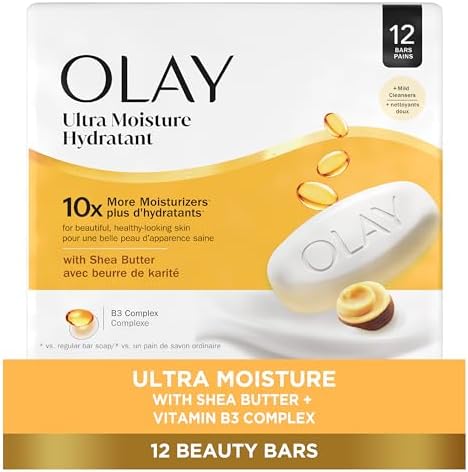 Amazon.com : Olay Ultra Moisture Beauty Bar Soap with Shea Butter - 3 ...