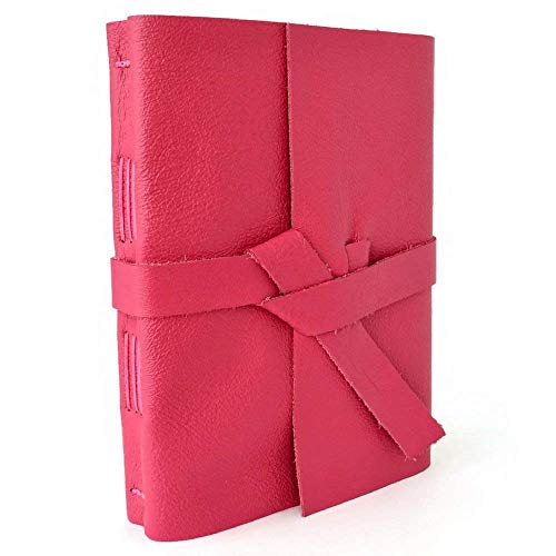 Amazon.com: 5x7 Pink Journal Notebook, Genuine Leather, Lined Pages ...