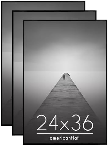 Americanflat 24x36 Poster Frame in Black - Set of 3-24x36 Frame with ...
