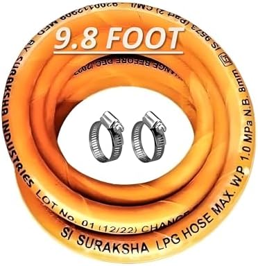 Handu 3 Meter Gas Pipe with 2 Hose Clump Super Suraksha Fine Quality ...