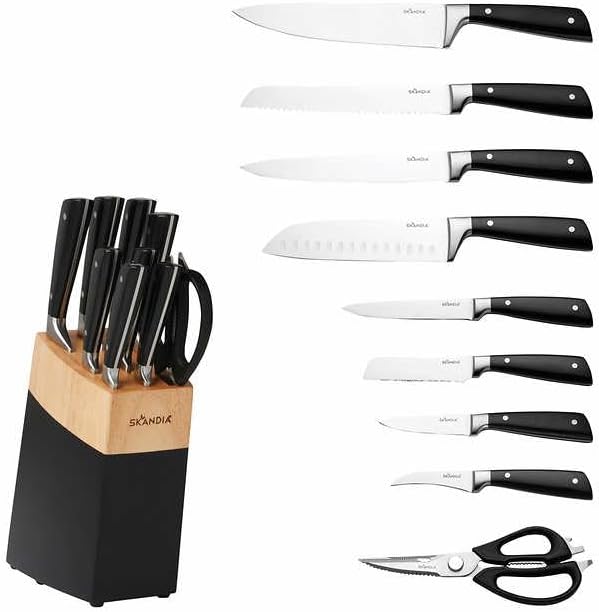 Amazon.com: Skandia Constract 10-Piece Knife Block Set – Medium, Silver ...