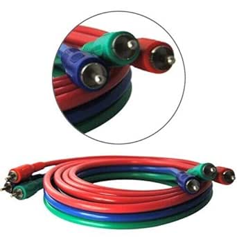 6FT Component Video Cable 3 RCA RED Green Blue RGB 6MM for HDTV/DVD/VCR ...