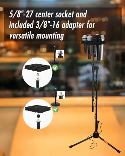 Snapklik.com : Multi Microphone Holder Holds Up To 8 Mics, Ideal Mics ...