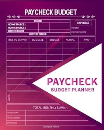 Amazon.com: Paycheck Budget: Bill Planner Monthly Money Budgeting Book ...