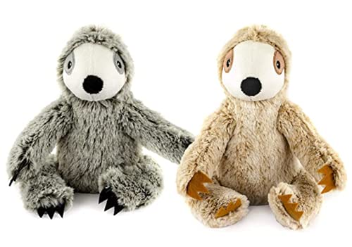 Giftable World 9 Inch Plush Pet Toy 2 Assorted Sloths with Squeakers ...