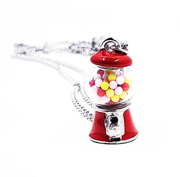 Amazon.com: Gumball Machine Necklace - Retro Candy - Food Jewelry ...