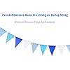 Amazon.com: 24pcs Blue Pennant Banner - Prestrung Fabric Triangle Flags ...