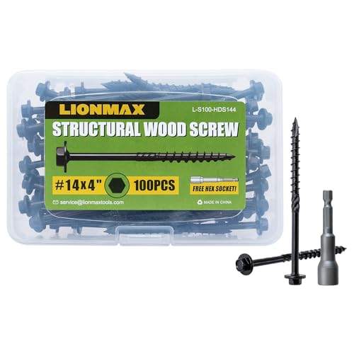 Snapklik.com : Structural Wood Screws 4 Inch, 100-PCS #14 X 4 Heavy ...