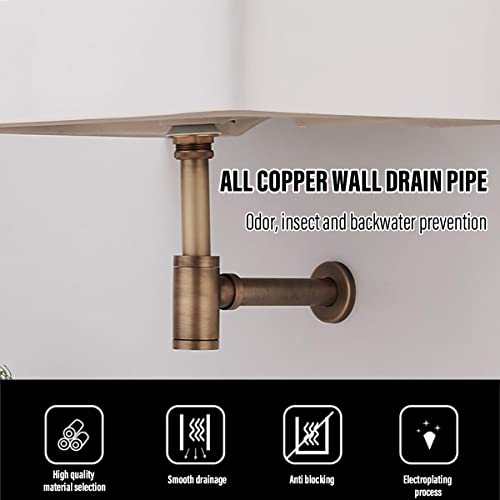 Brass Bottle Trap 1 1/4, Universal Siphon Round Bottle P-Trap ...