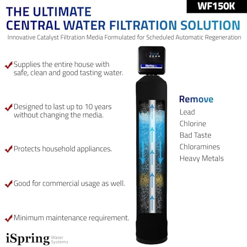 iSpring WF150K Whole House Central Water Filtration System with Set and ...