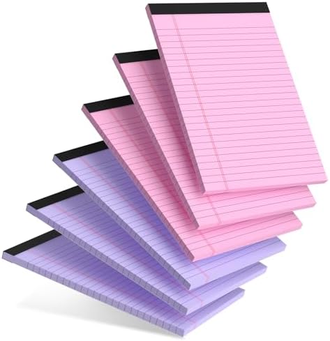 Amazon.com : AILZFEI Pink Purple Small Legal Pad 5 x 8 College Ruled ...