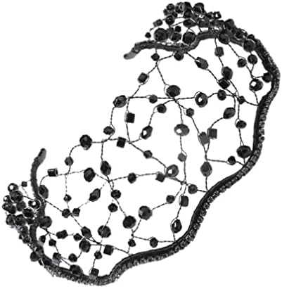 Amazon.com: minkissy Bridal Headpiece Wedding Headband Rhinestone Mesh ...