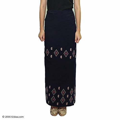 Buy GISKAA Traditional Mizo Patterned Midnight Blue Cotton Mizo Puan ...