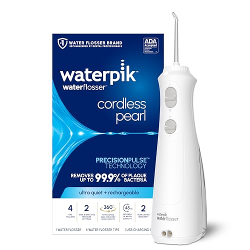 Waterpik Cordless Pearl Rechargeable Portable Water Flosser for Teeth ...