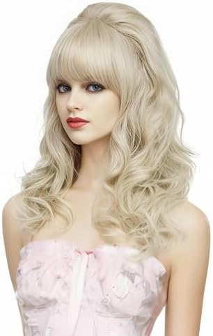 Amazon.com: REEWES Brown 60s Beehive Wigs for Women 50s Pin Up Classic ...