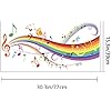 PLIGREAT Colorful Rainbow Music Notes Wall Stickers Removable Vinyl ...