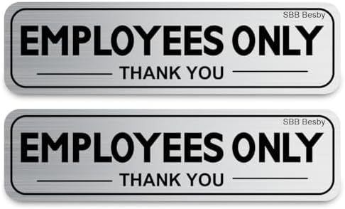 Amazon.com : 2pcs Employees Only Sign Stickers, Metal like Brushed ...
