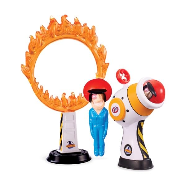 Stuntman Stu Hot Shot Cannon blast Sling shot toy with two rubber ...