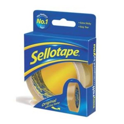 Sellotape Original Golden Tape Roll Non-static Easy-Tear 24mmx50m (Pack ...