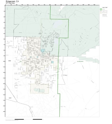 ZIP Code Wall Map of Ridgecrest, CA ZIP Code Map Laminated: Amazon.com ...