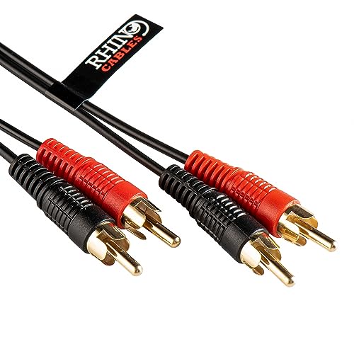rhinocables 2-Male to 2-Male Gold RCA Audio Cables – Dual Phono Cord ...