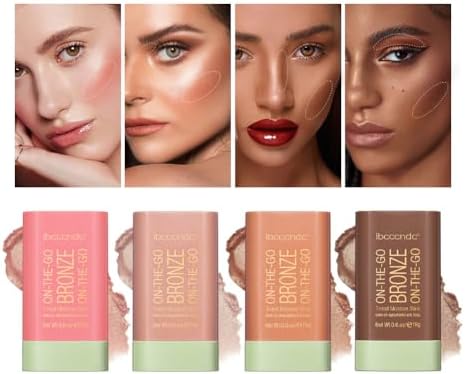 Amazon.com: UNYOKE Soft Creamy Highlighter Blush Stick,Smooth Shimmer ...