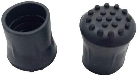 Amazon.com: 1" Extra Grip Black Rubber Replacement Cane Tips - 2 Pack ...