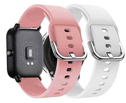 AONES Pack of 2 Silicone Belt Watch Strap with Metal Buckle Compatible ...