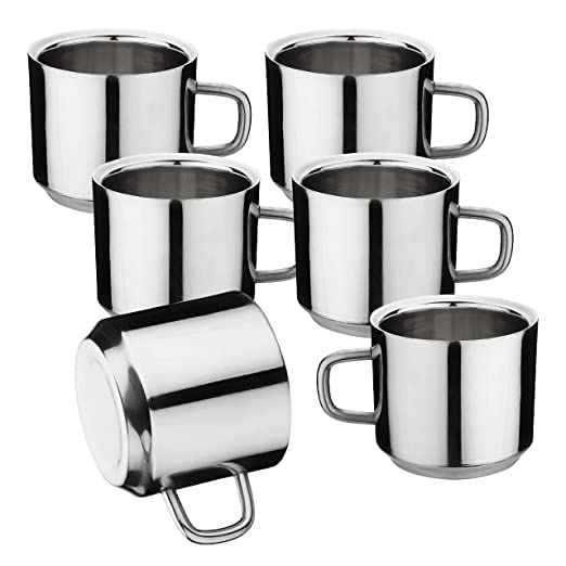 Buy Stainless Steel Double Wall Steel Tea Cup Coffee Mug | Unbreakable ...