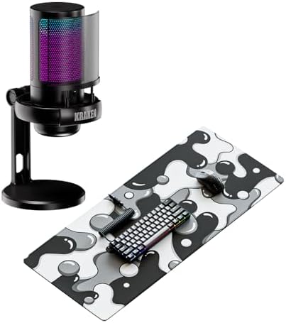 Amazon.com: Kraken XXL Drip Black & White Mouse Pad Gaming Mousepad ...