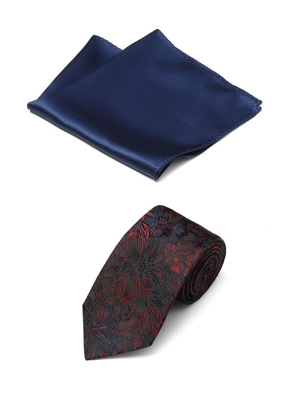 Buy Satya Paul Silk Blue Cobalt Printed Tie Pocket Square Set for Men ...