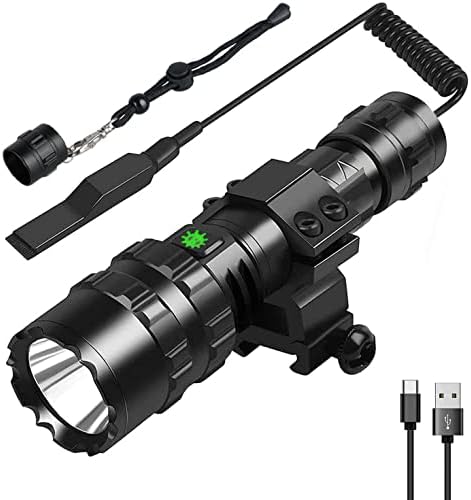 WHTOHY Super Bright 5 Mode LED Tactical Flashlight, 4000LM Rechargeable ...