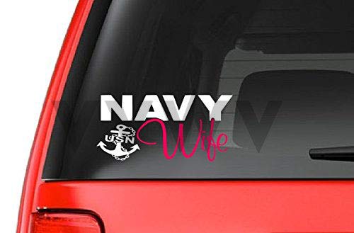 VVWV Navy Wife Military Stickers for Bike Car Vinyl Decals Red White L ...
