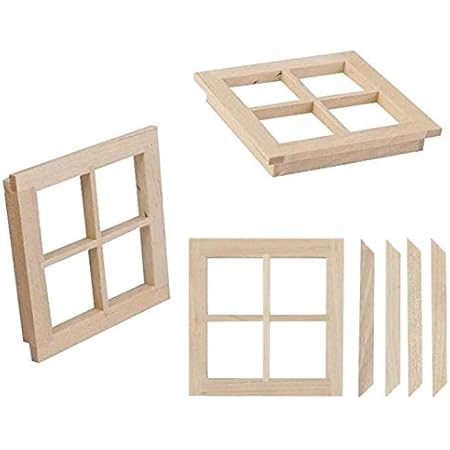 Amazon.com: DOITOOL 2PCS Dollhouse Windows 1 12 Scale Wooden Dollhouse ...