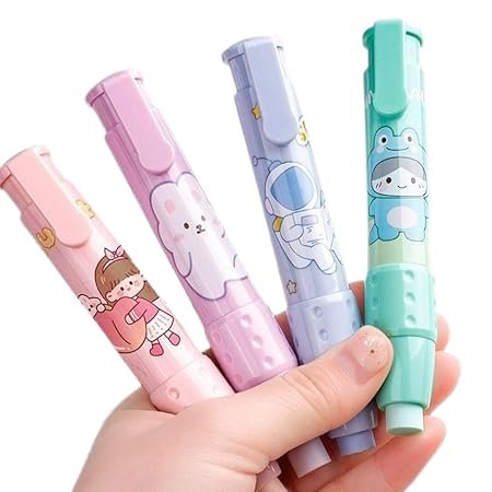 Cute and Creative Retractable Stick Pen Shaped Erasers with Cartoon ...