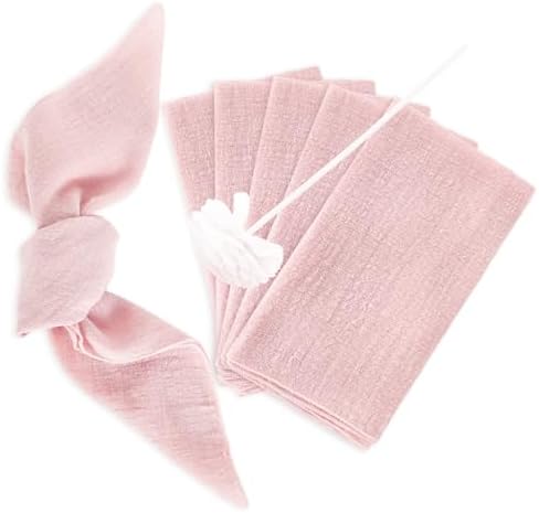 Amazon.com: Whaline Dusty Rose Cloth Napkins, Set of 12 Pink Gauze ...