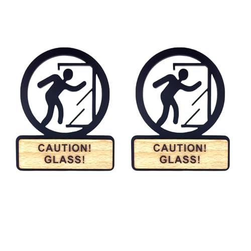 Amazon.com: 2 Pack Caution Glass Signs - 3D Acrylic Caution glass Sign ...