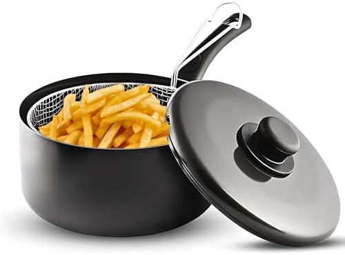 Beaugec Large Chip Pan with Basket - Durable Non Stick Deep Fryer ...
