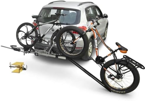 Amazon.com: Stainless Steel Bike Rack Hitch Mount with Ramp for 2 Bikes ...