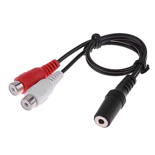 Amazon.com: Universal 35mm Stereo Audio Female Jack to 2 RCA Female ...
