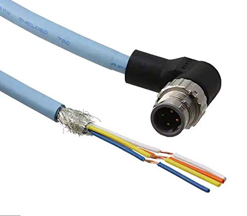 Amazon.com: Cable 4C 22AWG M12 Conn STR 10M. Longitud de cable: 32.8 ft ...