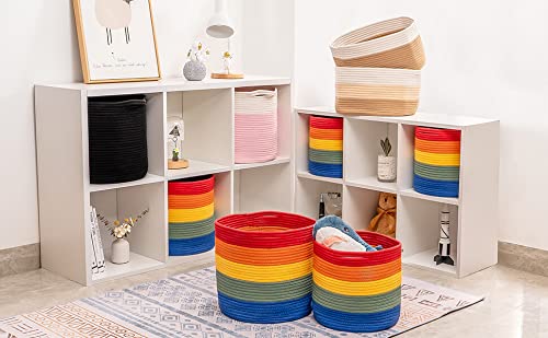 voten Rainbow Colorful Toy Storage Baskets Bins 11x11â€™â€™ for Cube ...