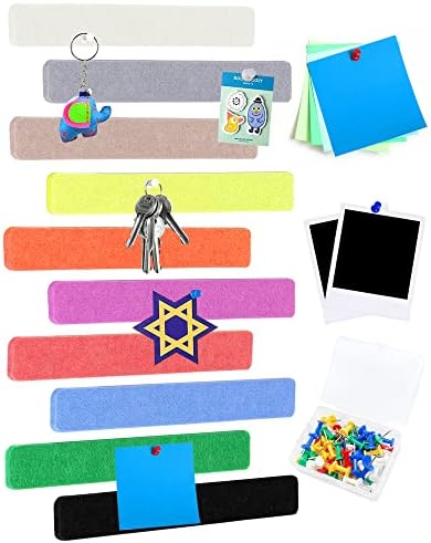 Pin Board, 7 Pack Felt Strip Pinboard with 35 Push Pins, DIY Notice ...