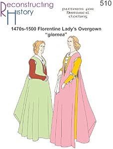 Amazon.com: 1500s-1525 Florentine Woman's Outfit Pattern : Arts, Crafts ...
